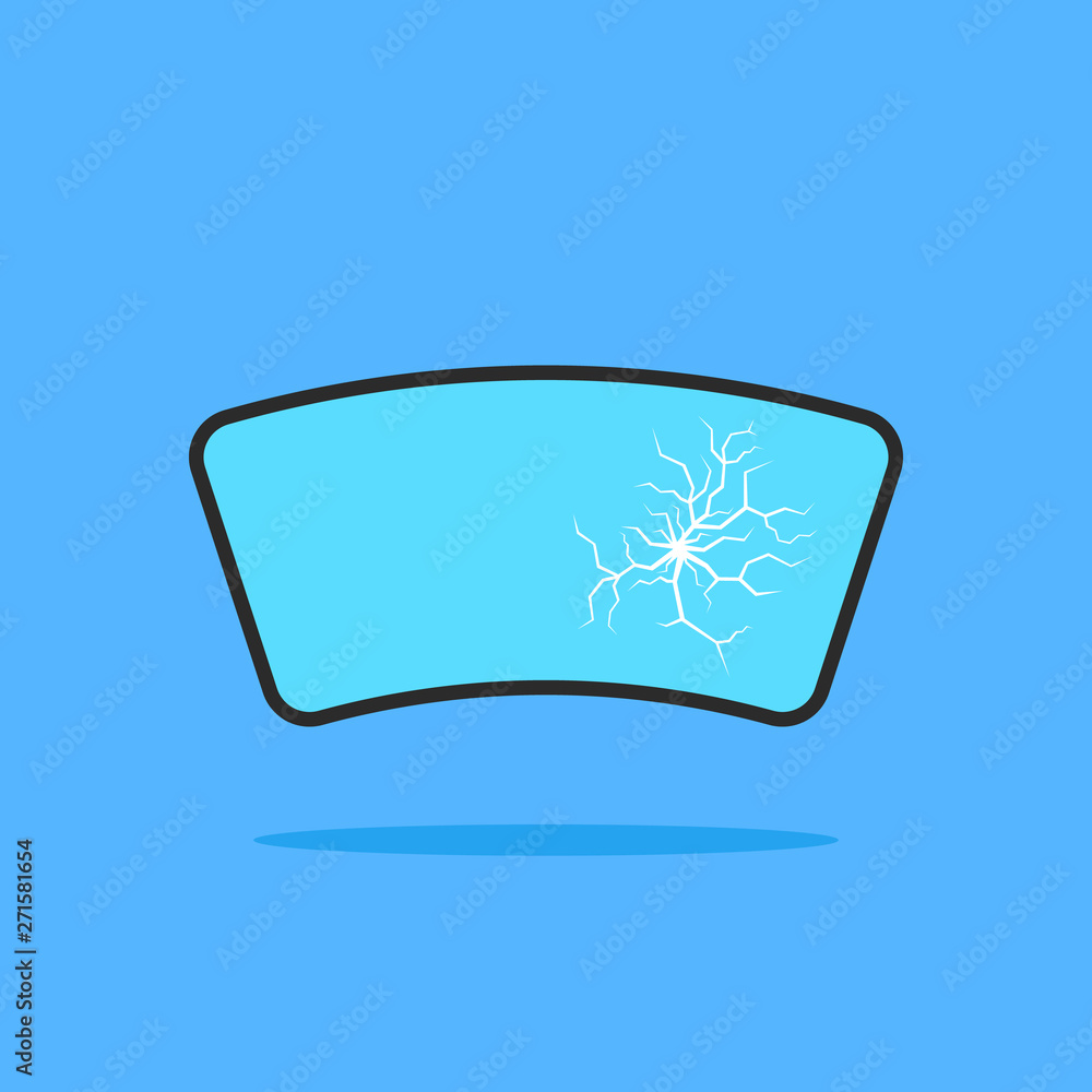 cartoon broken windshield cracked glass Stock Vector | Adobe Stock