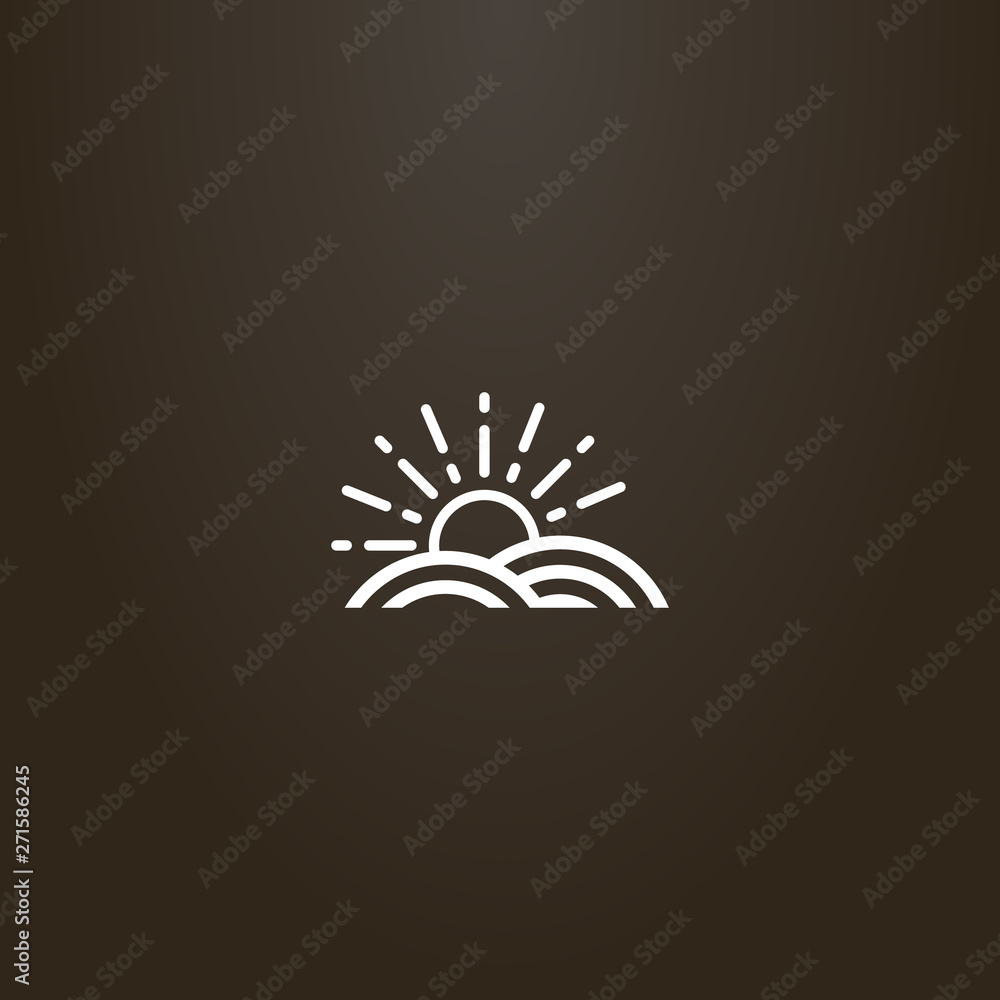 Sun Rising Clip Art Black And White