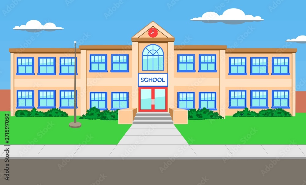 School Entrance Cartoon