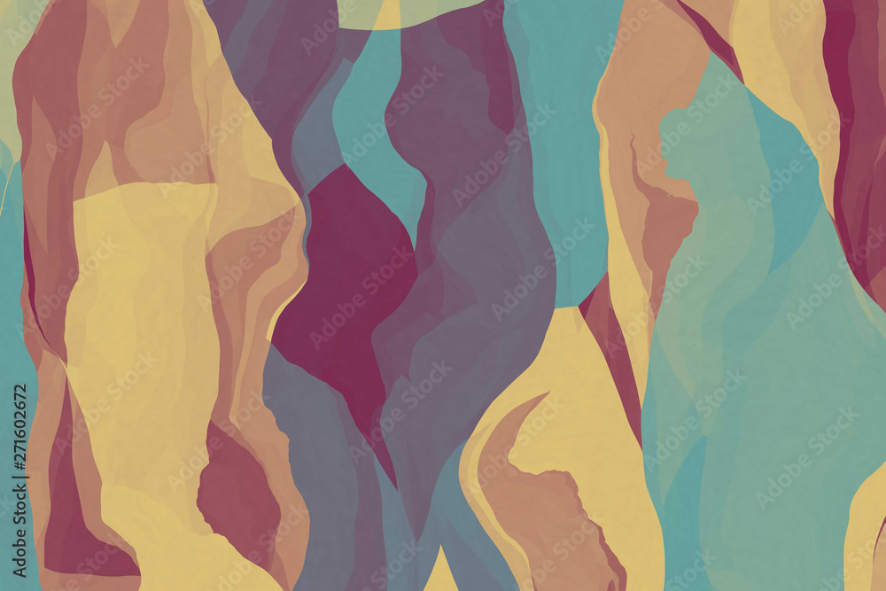 Simple shapes with trendy colors. Art illustration with blend shapes ...
