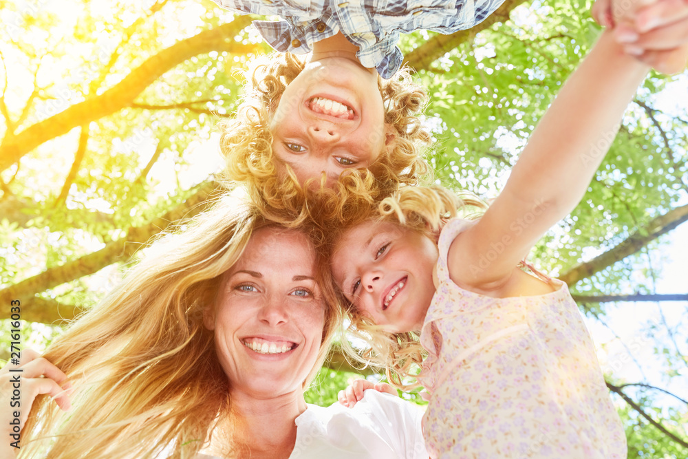 Single mother with two children Stock Photo | Adobe Stock