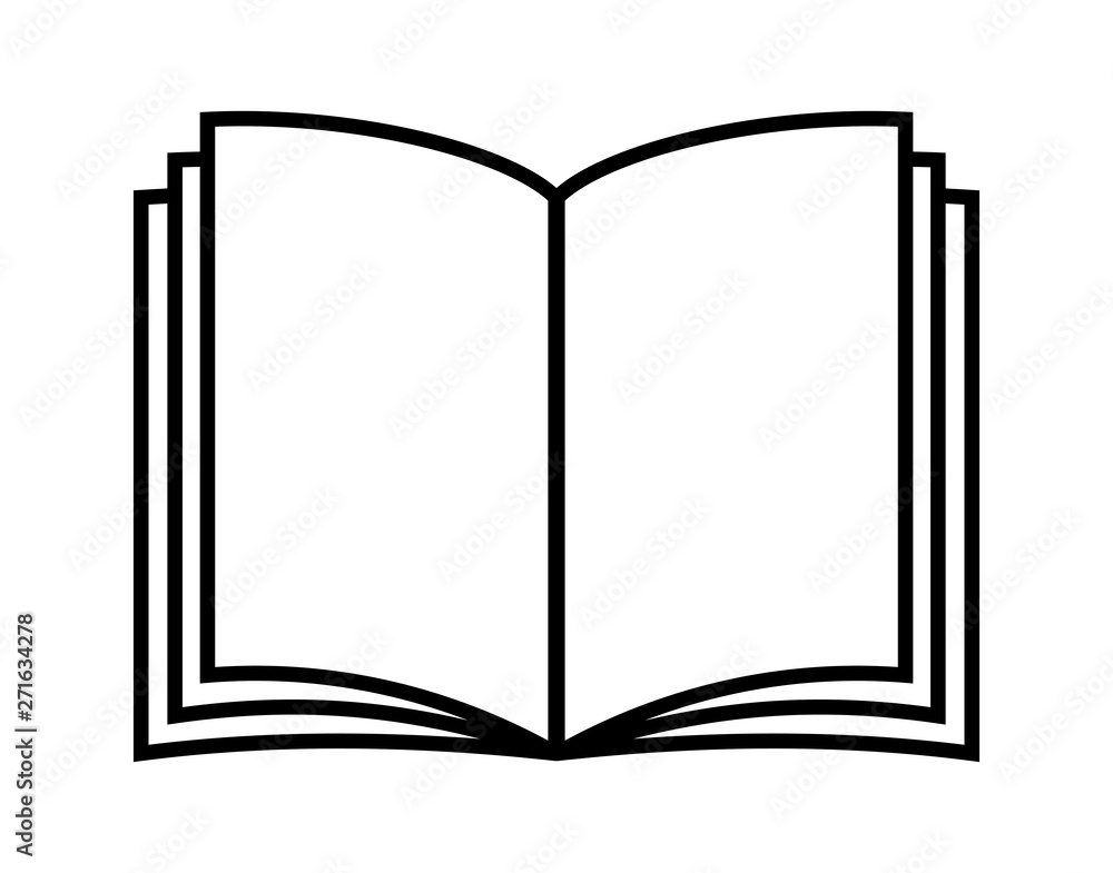 Vector illustration of open book in flat style. Icon Stock Vector ...