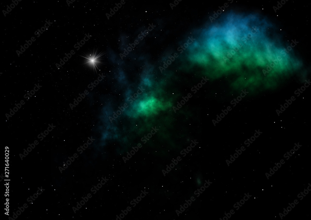 Small part of an infinite star field. 3D rendering Stock Illustration ...