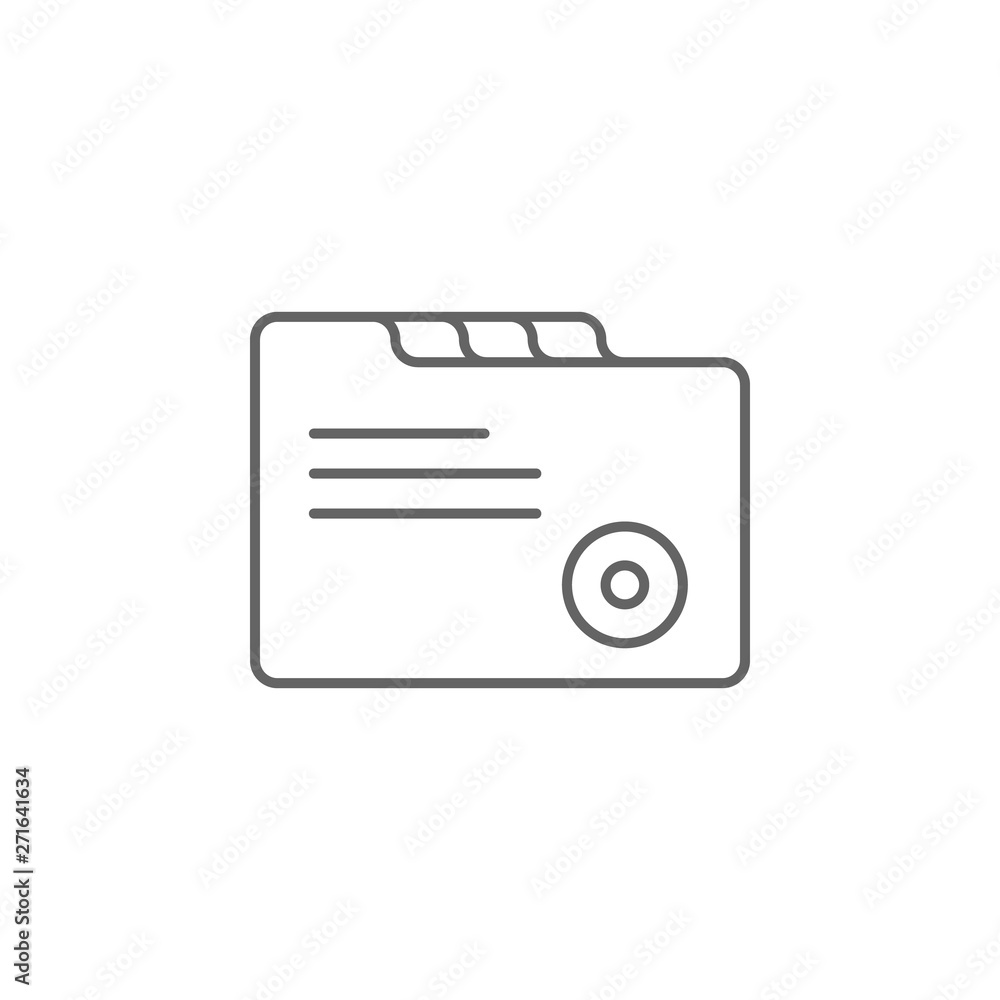 Justice folder outline icon. Elements of Law illustration line icon. Signs, symbols and vectors ...