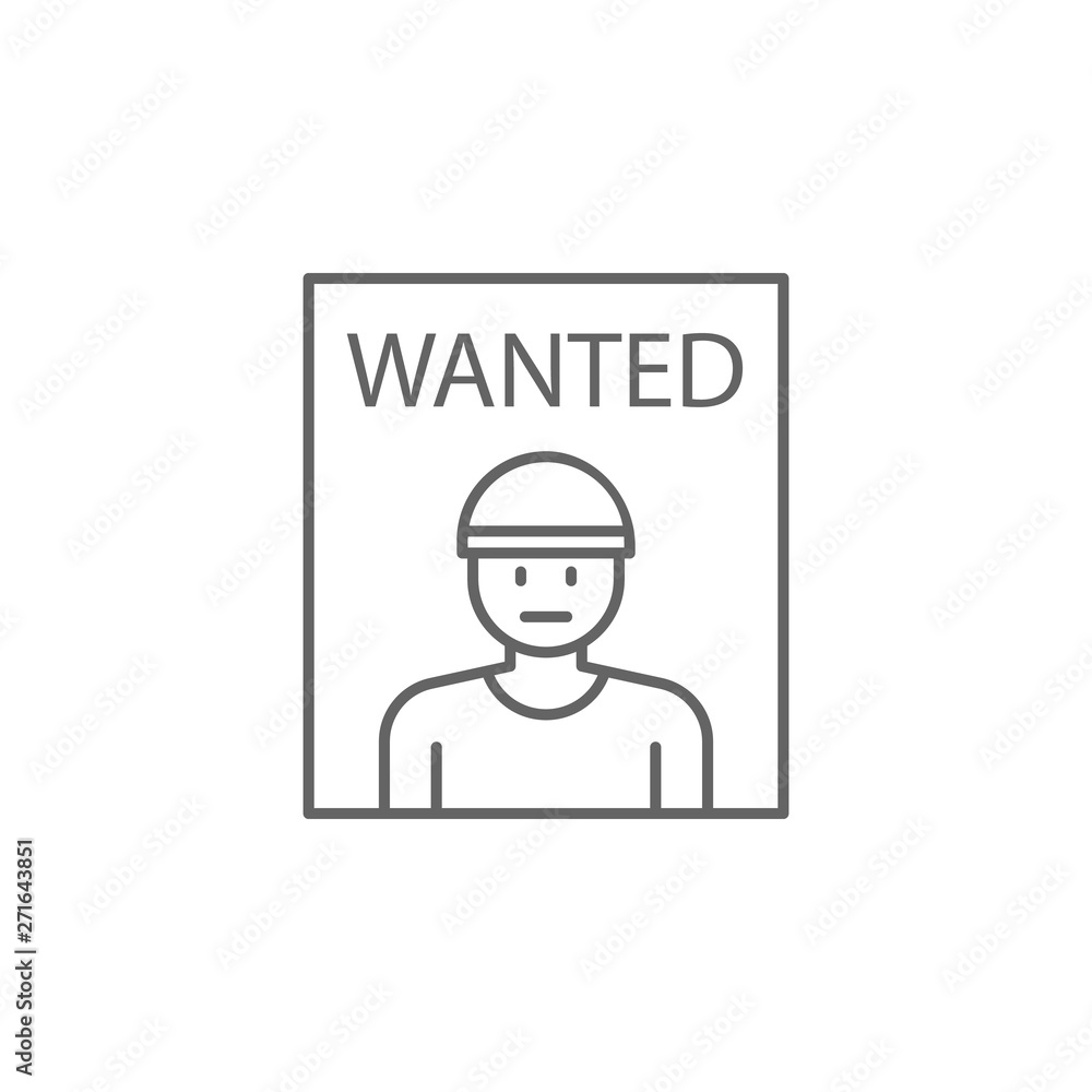 Justice wanted outline icon. Elements of Law illustration line icon ...