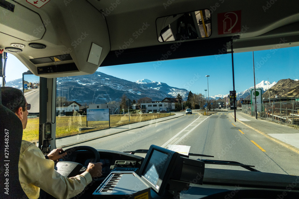 Bus driver at work Stock Photo | Adobe Stock