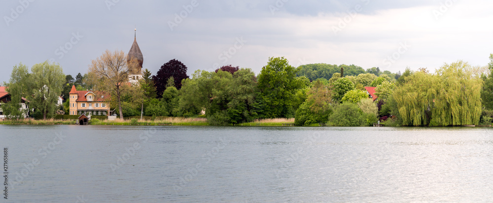 WESSLING, BAVARIA / GERMANY - May 19, 2019: Panorama view on Lake ...