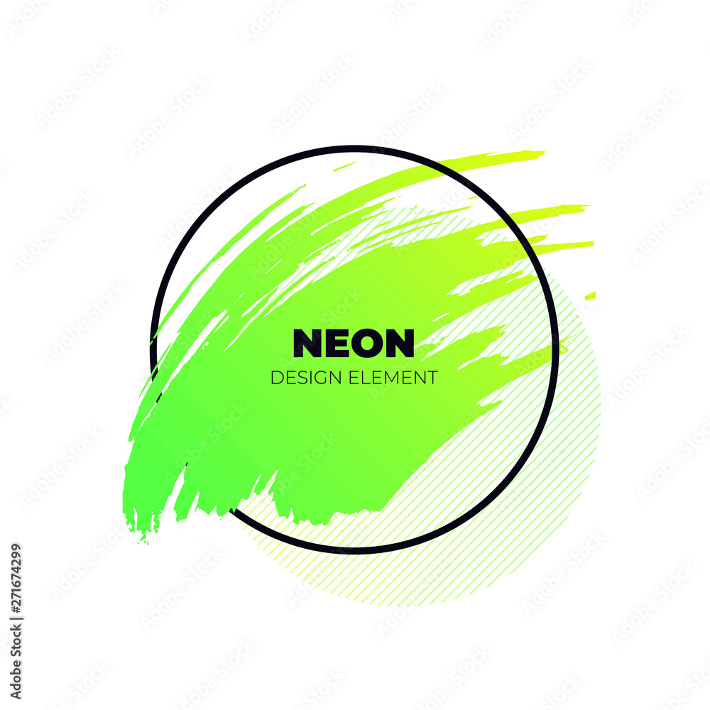Vector neon color brush lliquid stroke banner template. Colorful ...