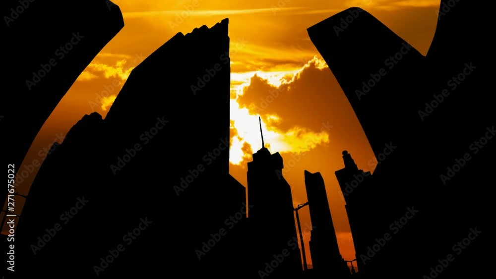Vidéo Stock Times Square dark shadows at sunset, Abstract and ...
