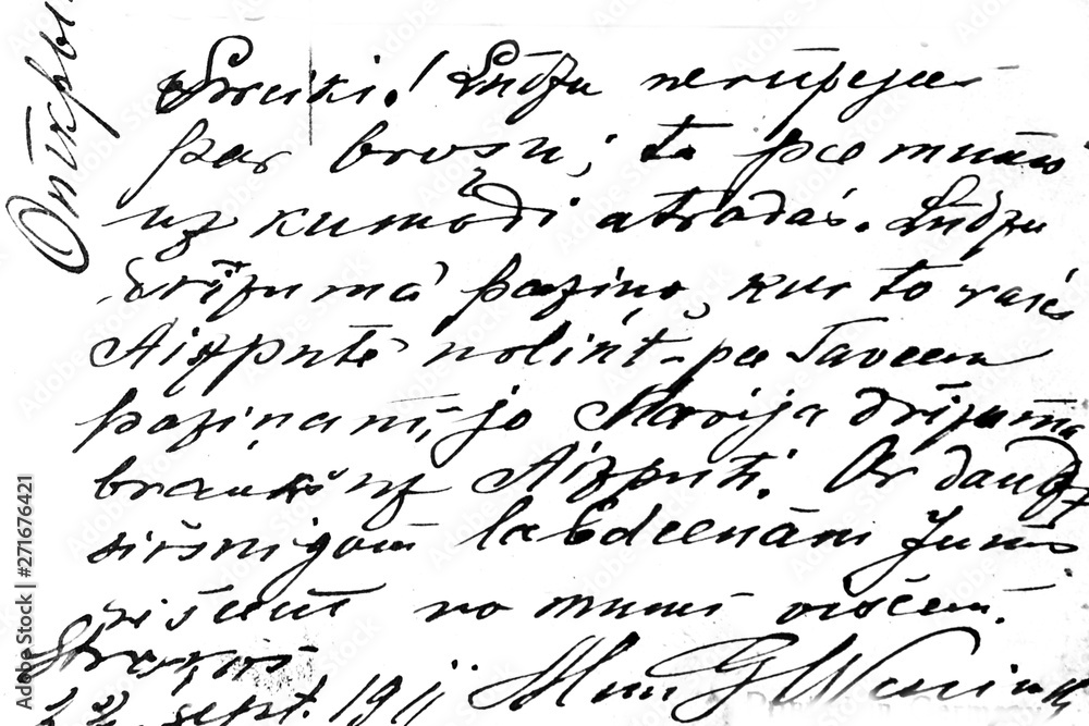 Old antique paper with handwritten text Stock Photo | Adobe Stock