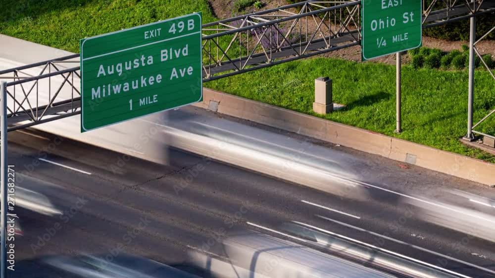 Time lapse of fast rush hour traffic on the expressway in the city ...