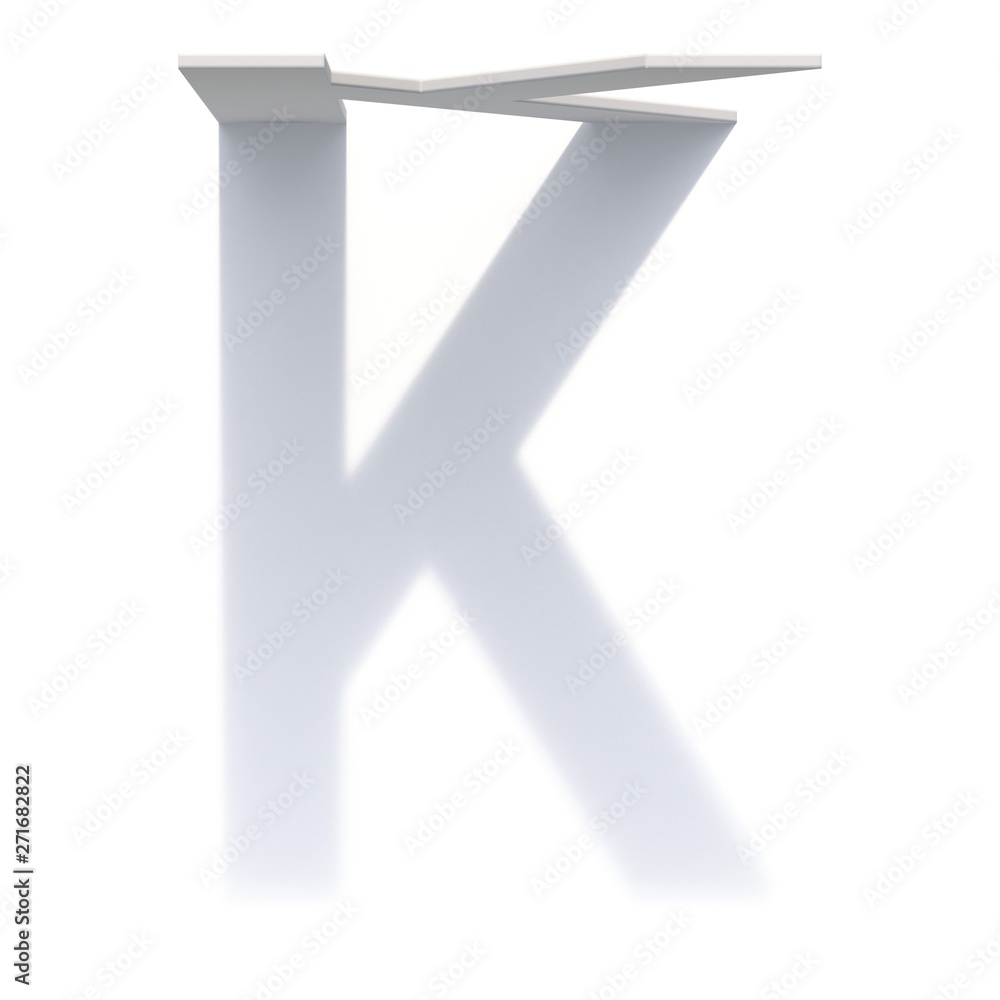 Vertical drop shadow font Letter K 3D Stock Illustration | Adobe Stock