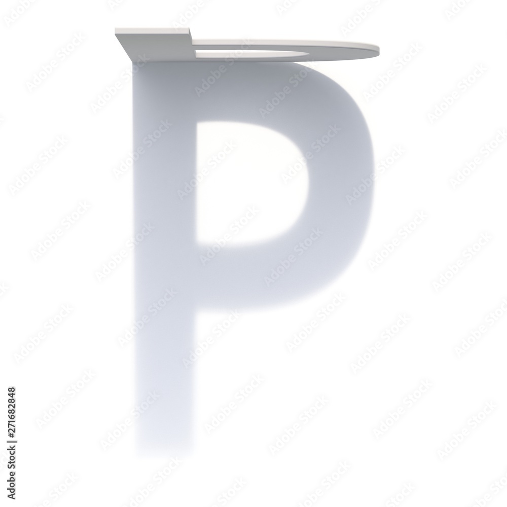 Vertical drop shadow font Letter P 3D Stock Illustration | Adobe Stock