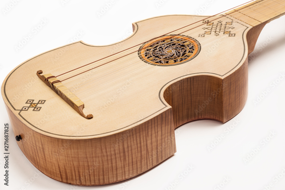 Viola da mano of the 16th century. Over white.... Stock Photo | Adobe Stock