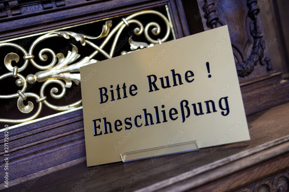 schild bitte ruhe eheschliessung standesamt foto de Stock | Adobe Stock