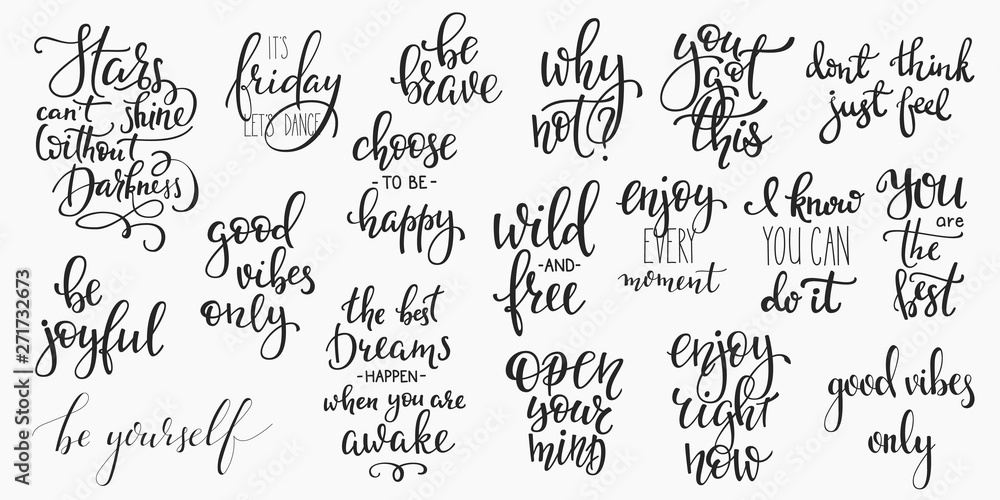 Lettering photography overlay set. Stock Vector | Adobe Stock