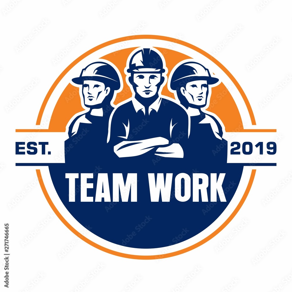 Team Work Logo Emblem Stock Illustration | Adobe Stock