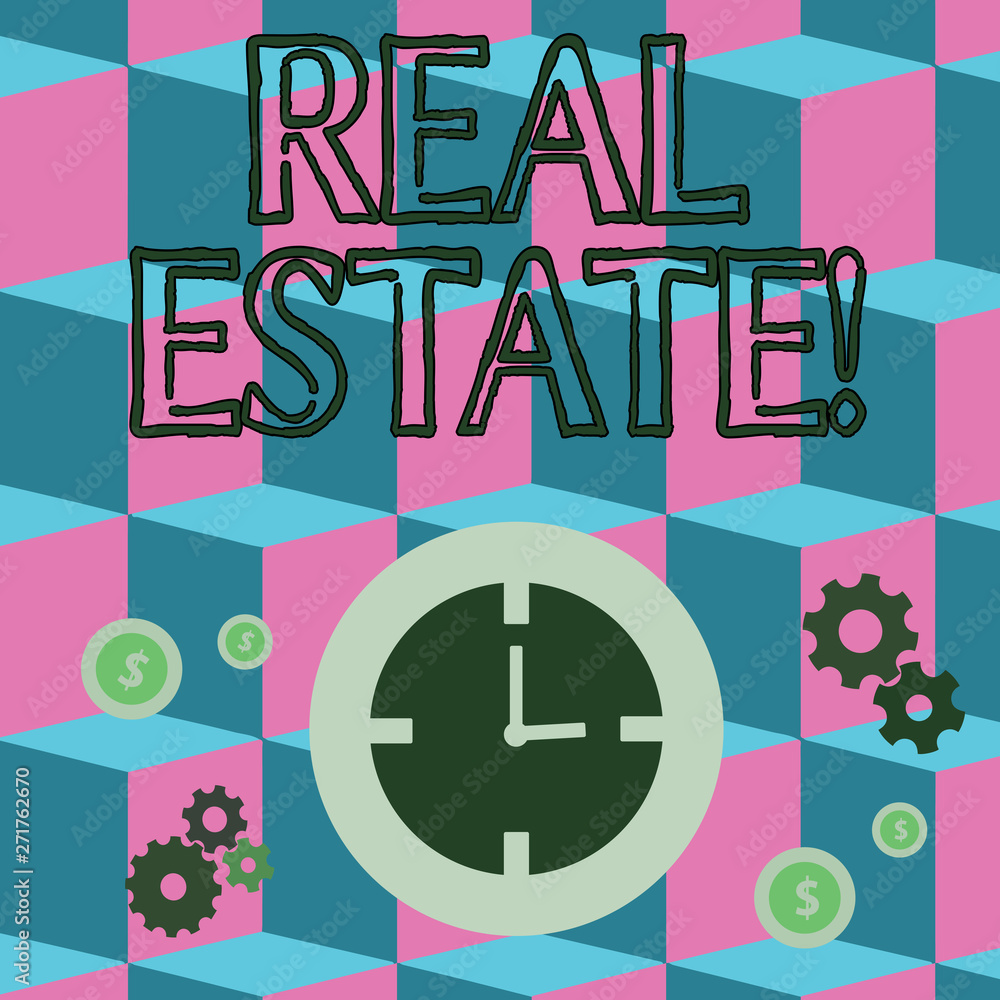 Writing note showing Real Estate. Business concept for owning property ...