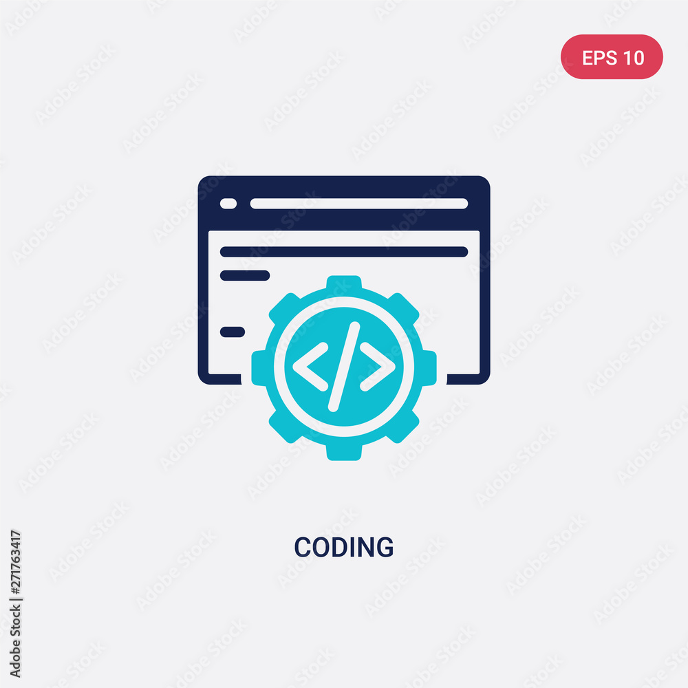 two color coding vector icon from digital economy concept. isolated ...