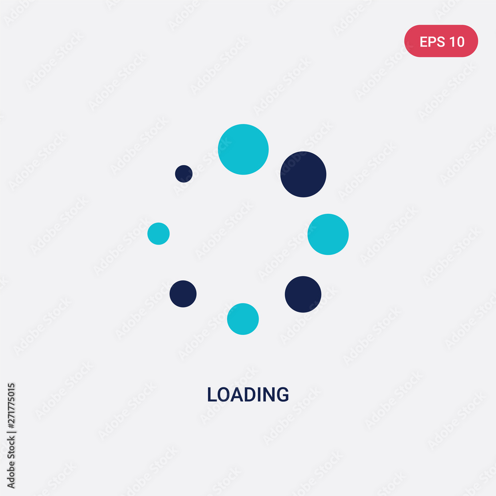 two color loading vector icon from ui concept. isolated blue loading vector sign symbol can be ...