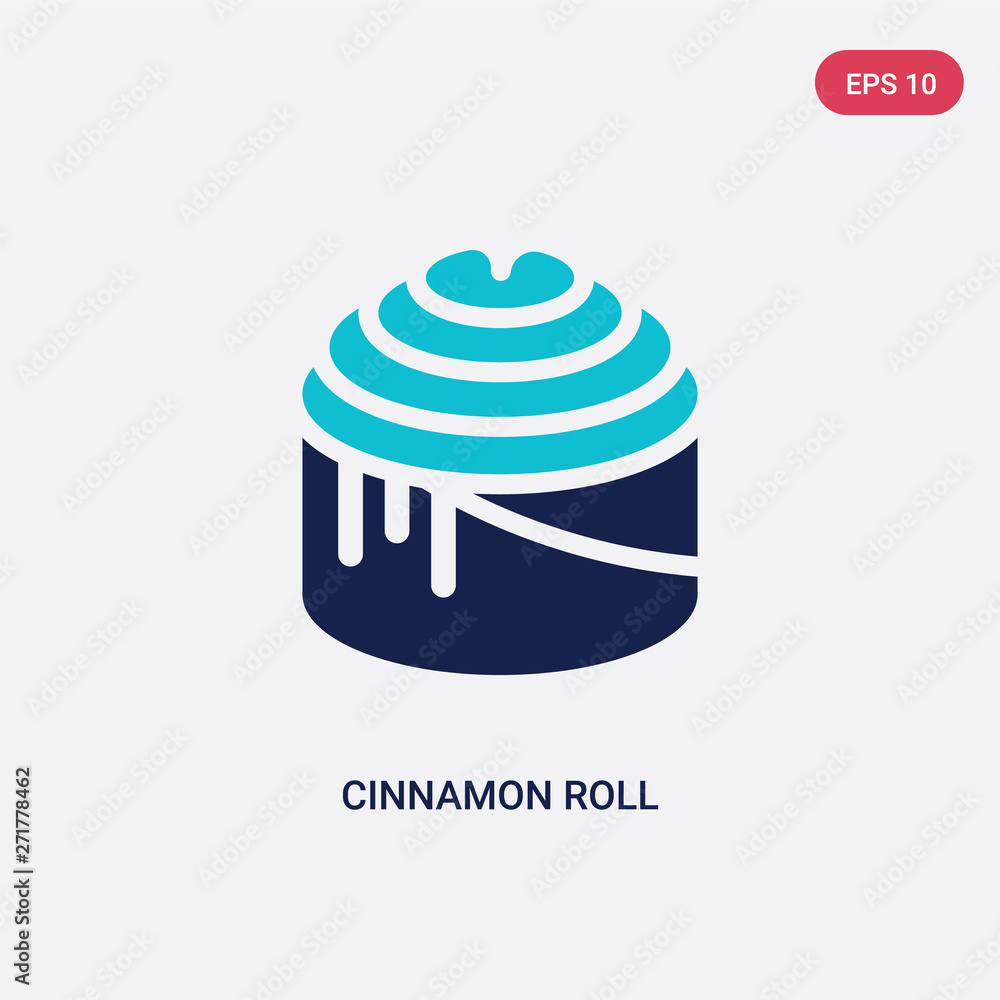 two color cinnamon roll vector icon from hotel and restaurant concept ...