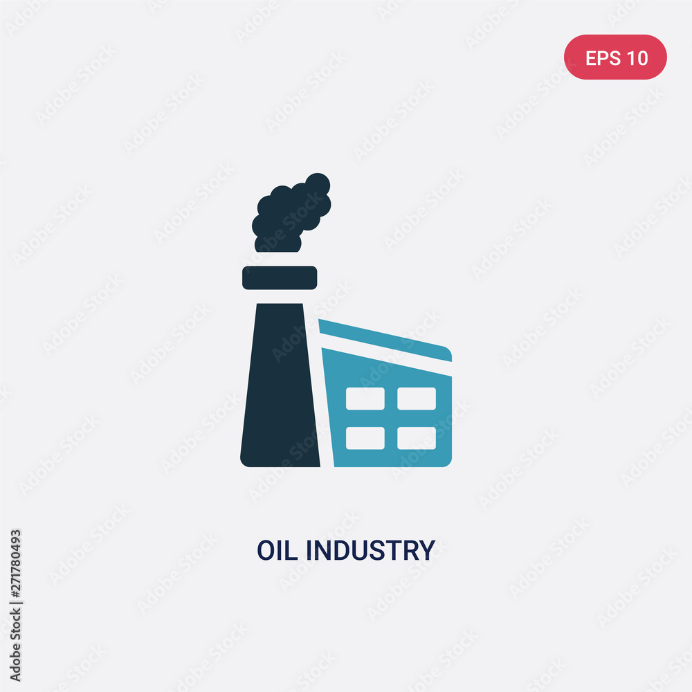 two color oil industry vector icon from industry concept. isolated blue ...