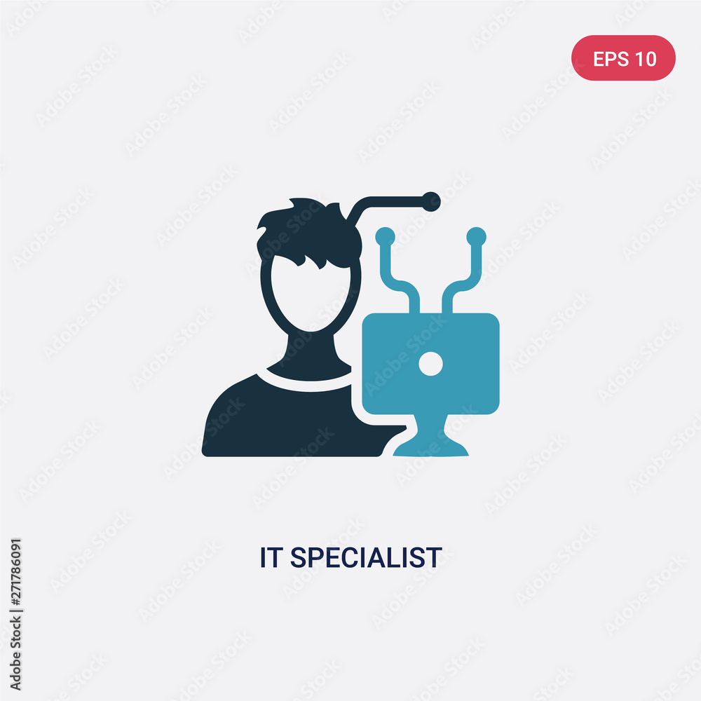two color it specialist vector icon from other concept. isolated blue ...