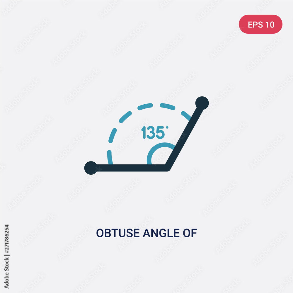 two color obtuse angle of 135 degrees vector icon from other concept ...