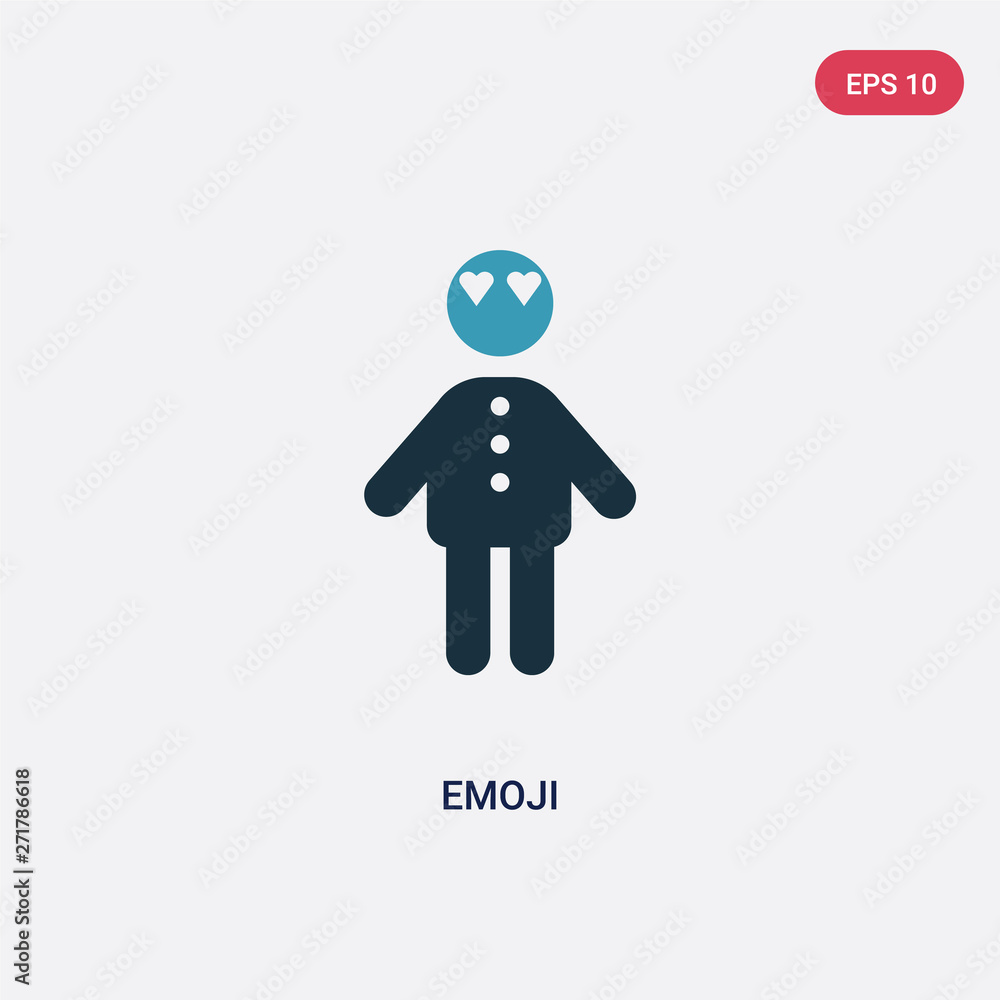 two color emoji vector icon from people concept. isolated blue emoji ...