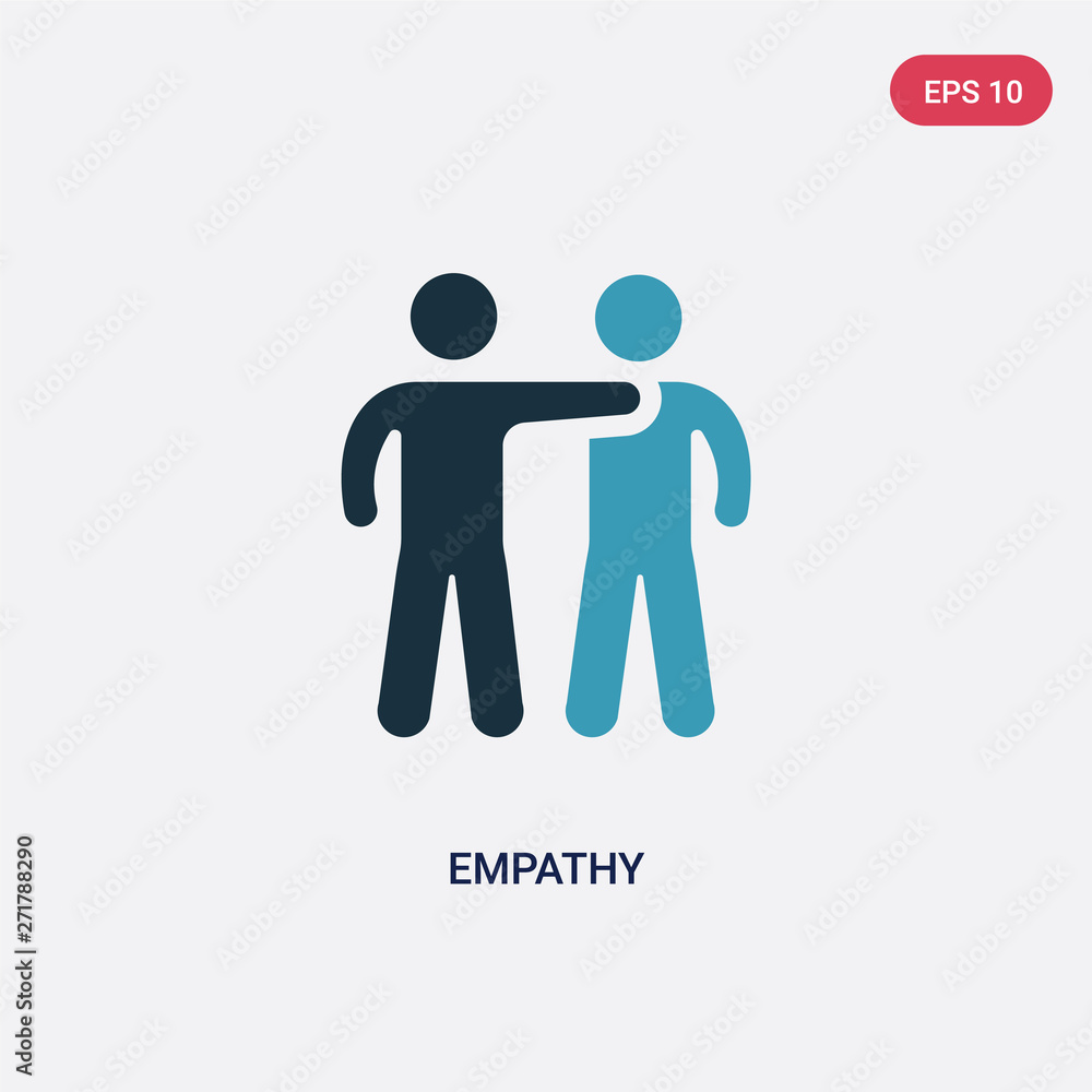 two color empathy vector icon from people skills concept. isolated blue ...