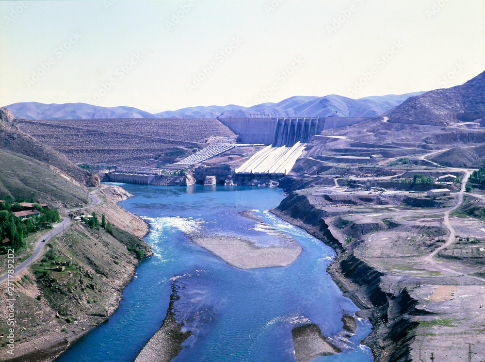 Keban dam, dam lake and hydroelectric power plant Stock Photo | Adobe Stock