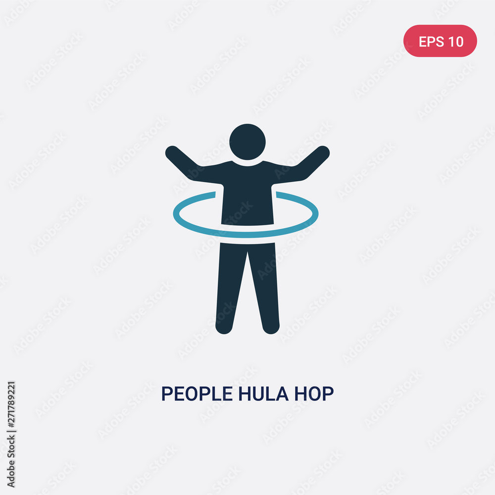 two color people hula hop vector icon from recreational games concept ...