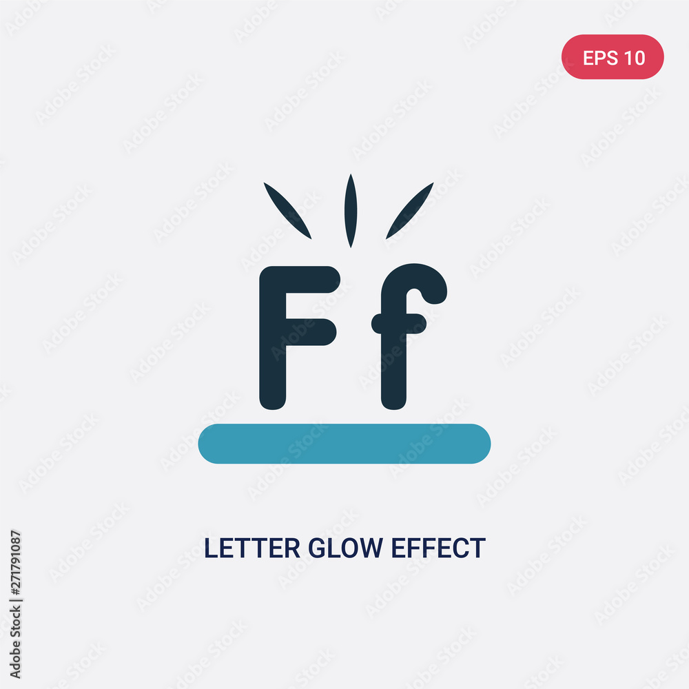 two color letter glow effect vector icon from shapes concept. isolated ...
