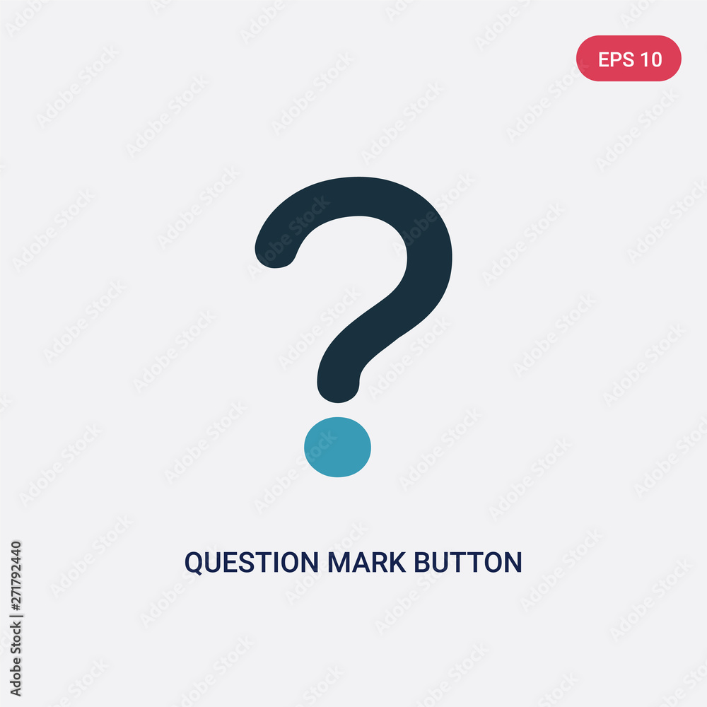 two color question mark button vector icon from signs concept. isolated ...