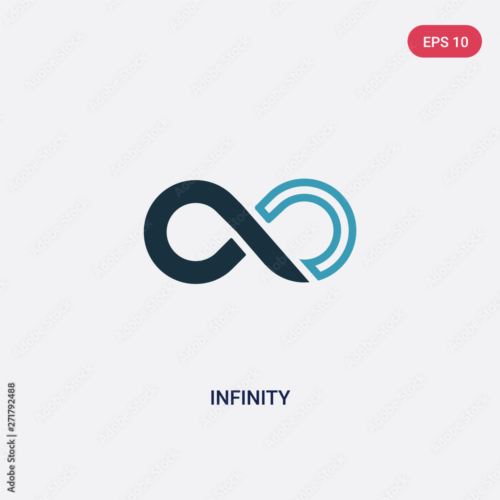 two color infinity vector icon from signs concept. isolated blue ...