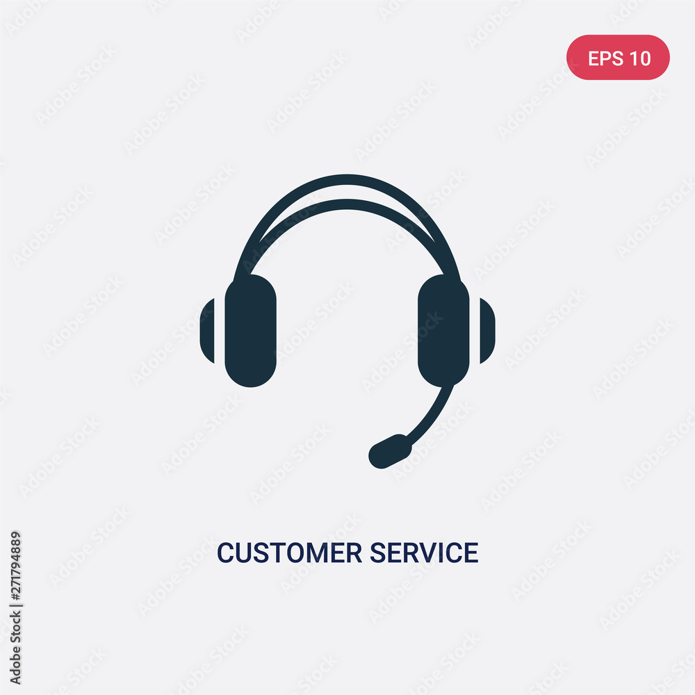 two color customer service headset vector icon from technology concept ...