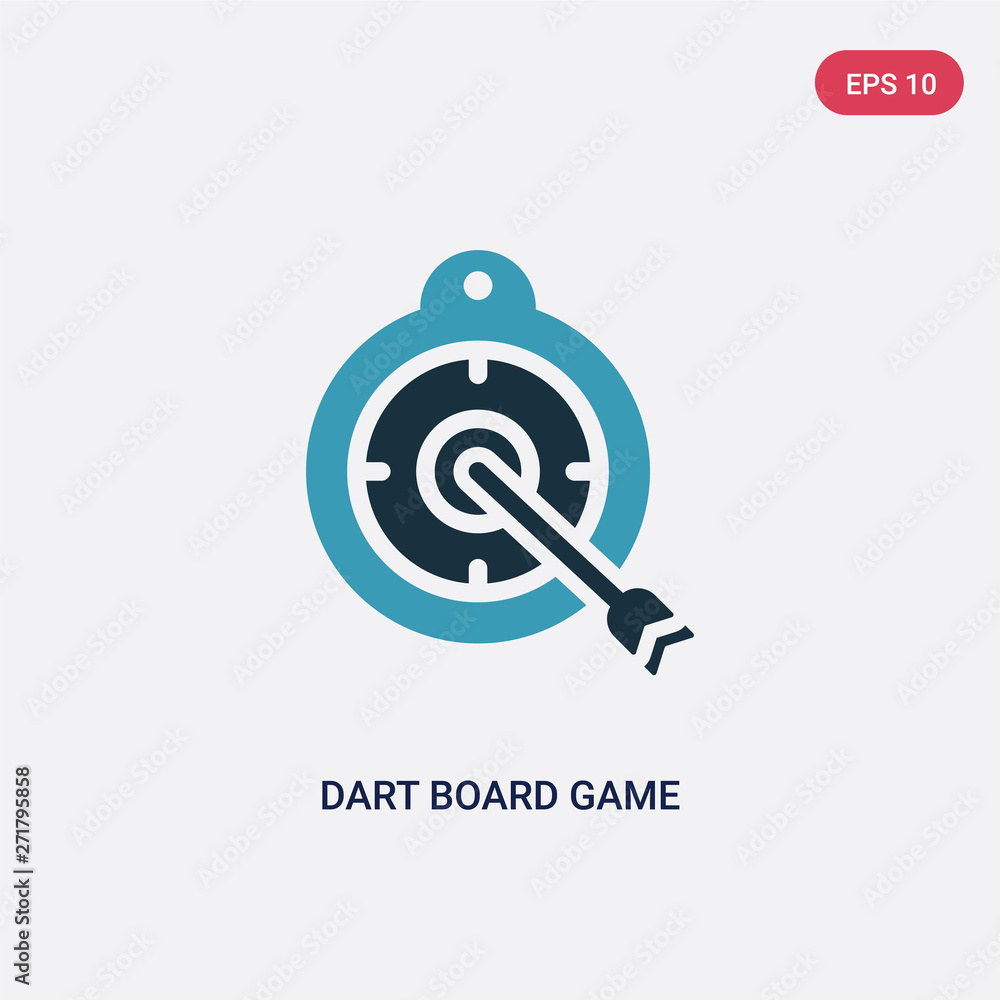two color dart board game vector icon from weapons concept. isolated ...
