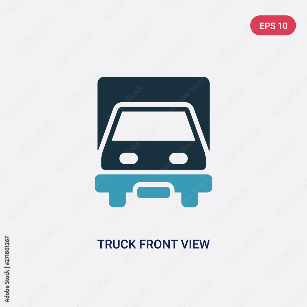 two color truck front view vector icon from transport concept. isolated ...