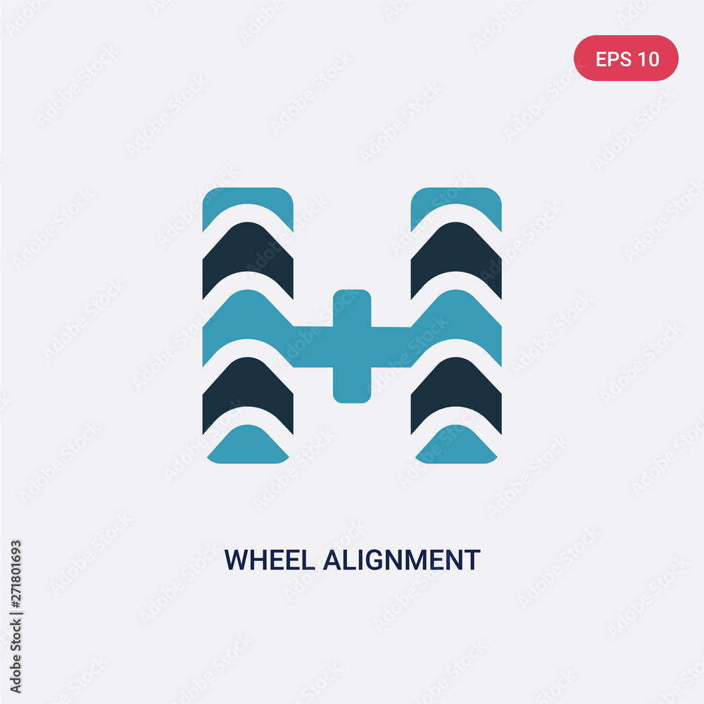 two color wheel alignment vector icon from transportation concept ...