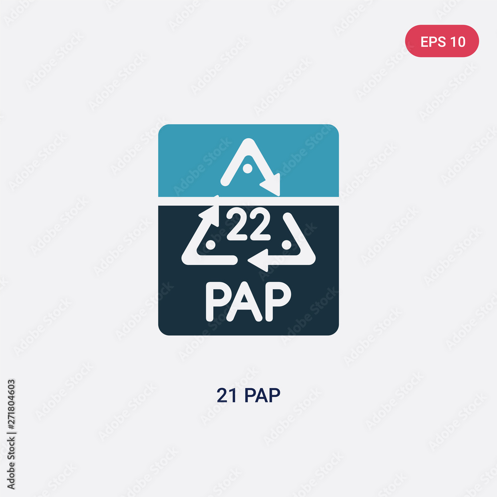 two color 21 pap vector icon from user interface concept. isolated blue ...