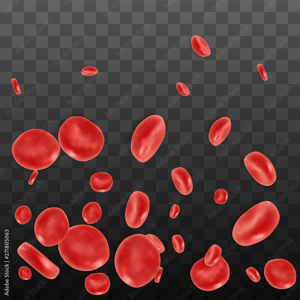 Red blood cell flowing in vein or artery. Vector illustration on ...