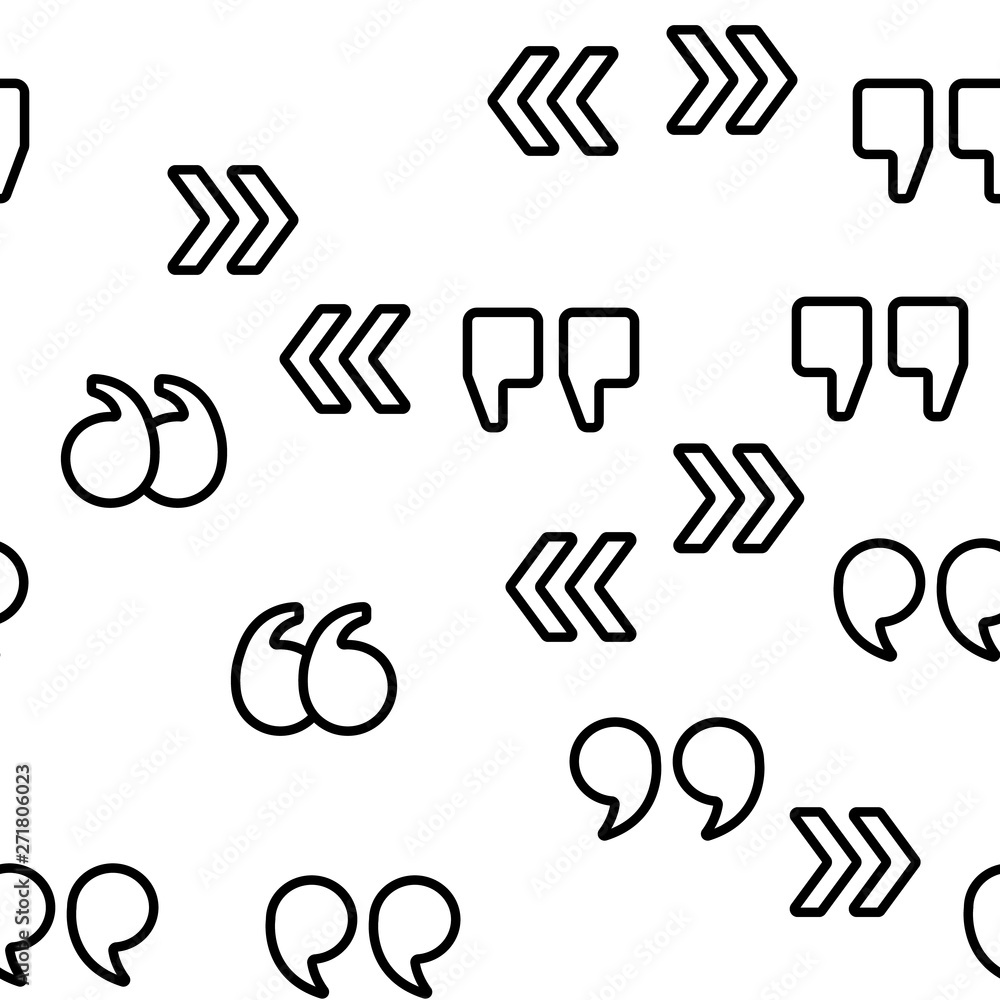 Quotation Marks, Inverted Commas Vector Color Icons Seamless Pattern ...