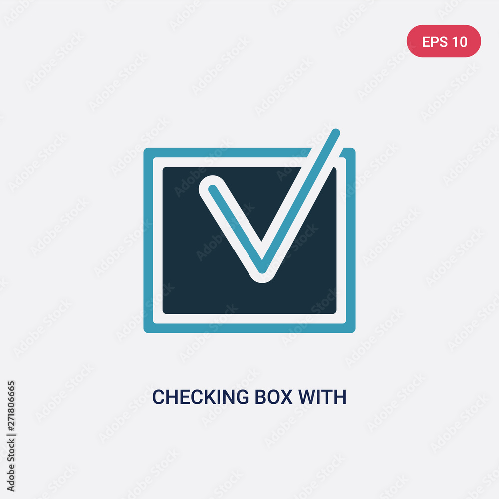two color checking box with a checkmark vector icon from user interface ...