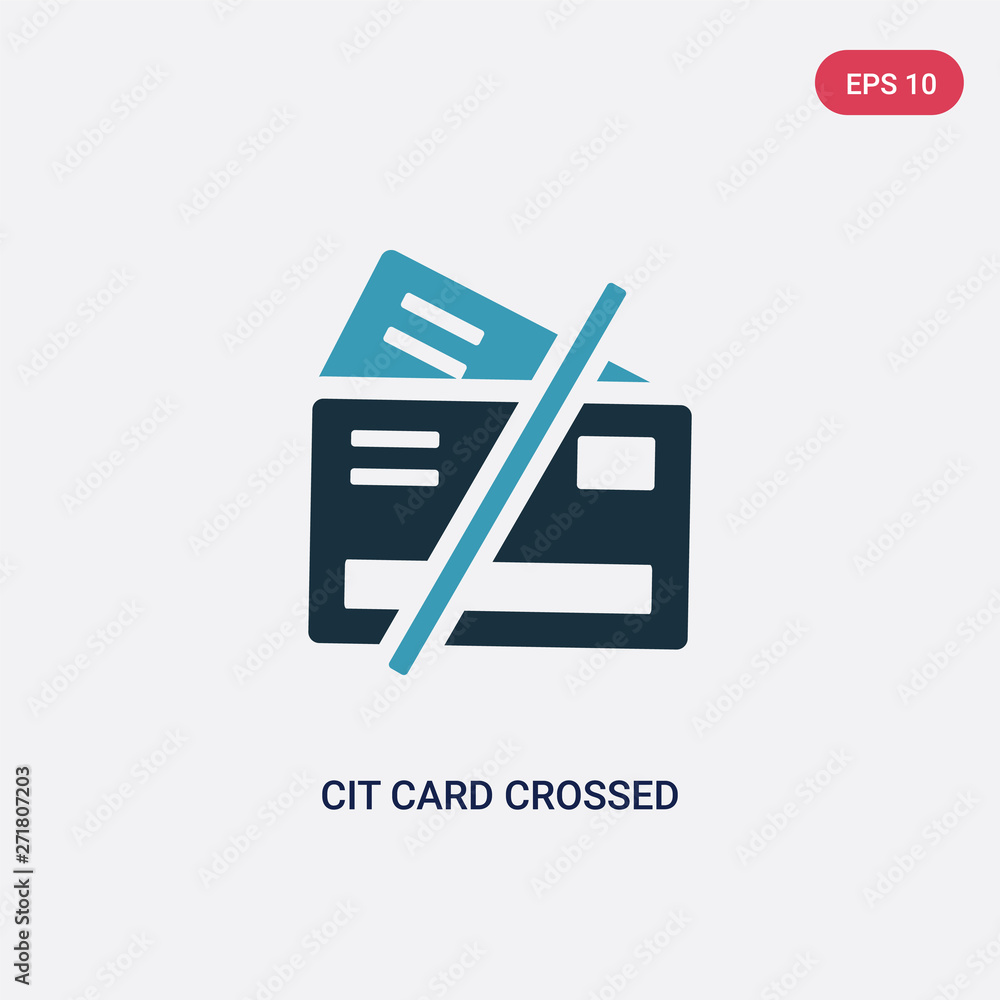 Vecteur Stock two color cit card crossed vector icon from user ...
