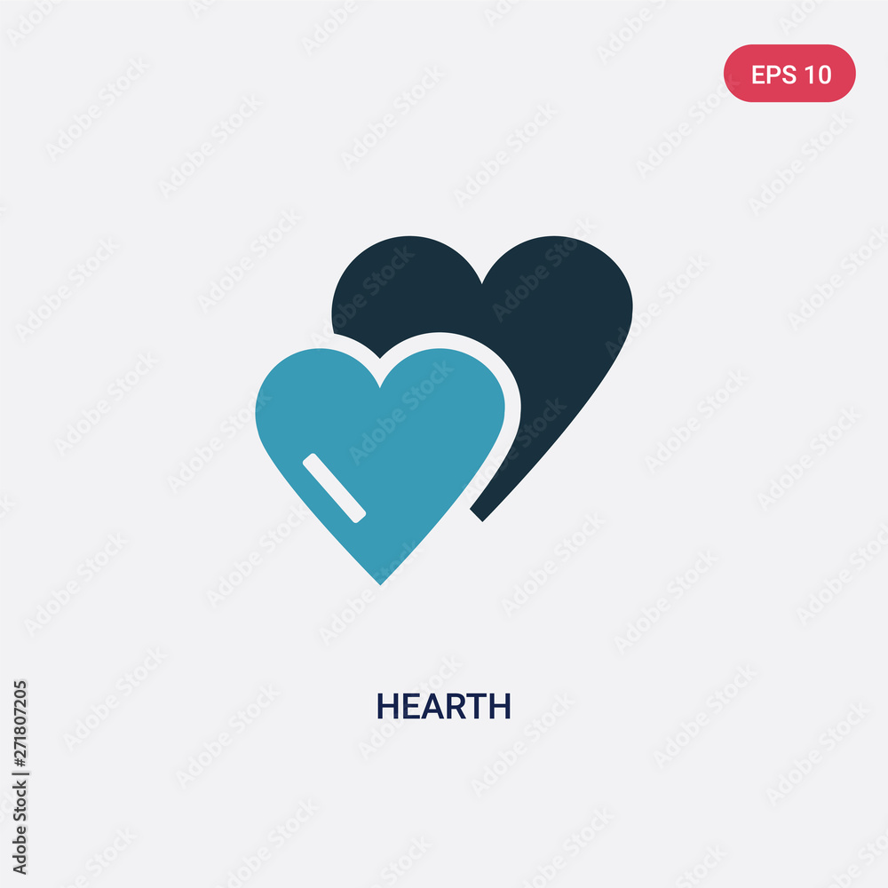 two color hearth vector icon from user interface concept. isolated blue ...