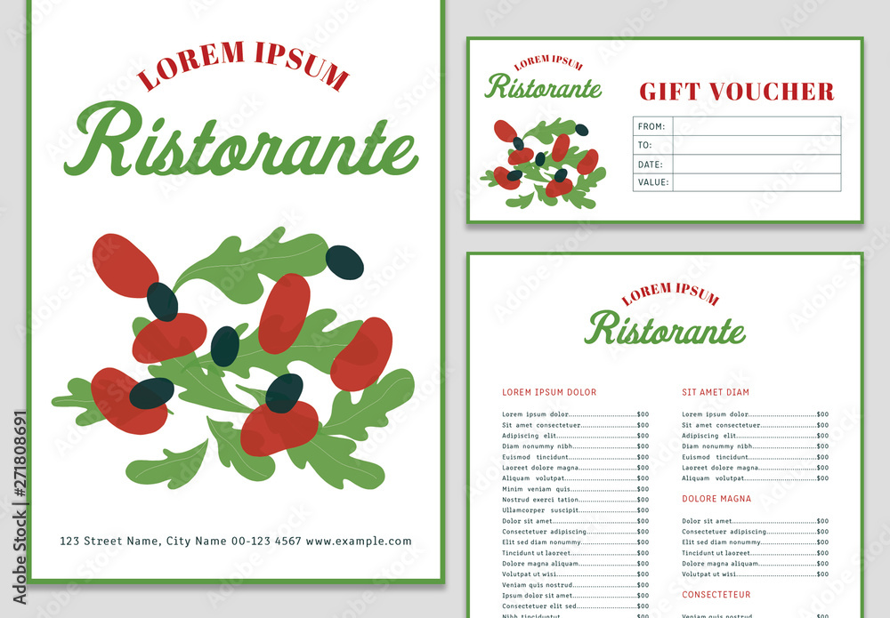 Restaurant Stationery Set Stock Template | Adobe Stock