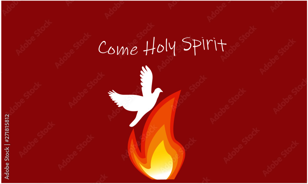 Vetor de Pentecost Sunday, Come Holy Spirit, Beautiful banner design do ...