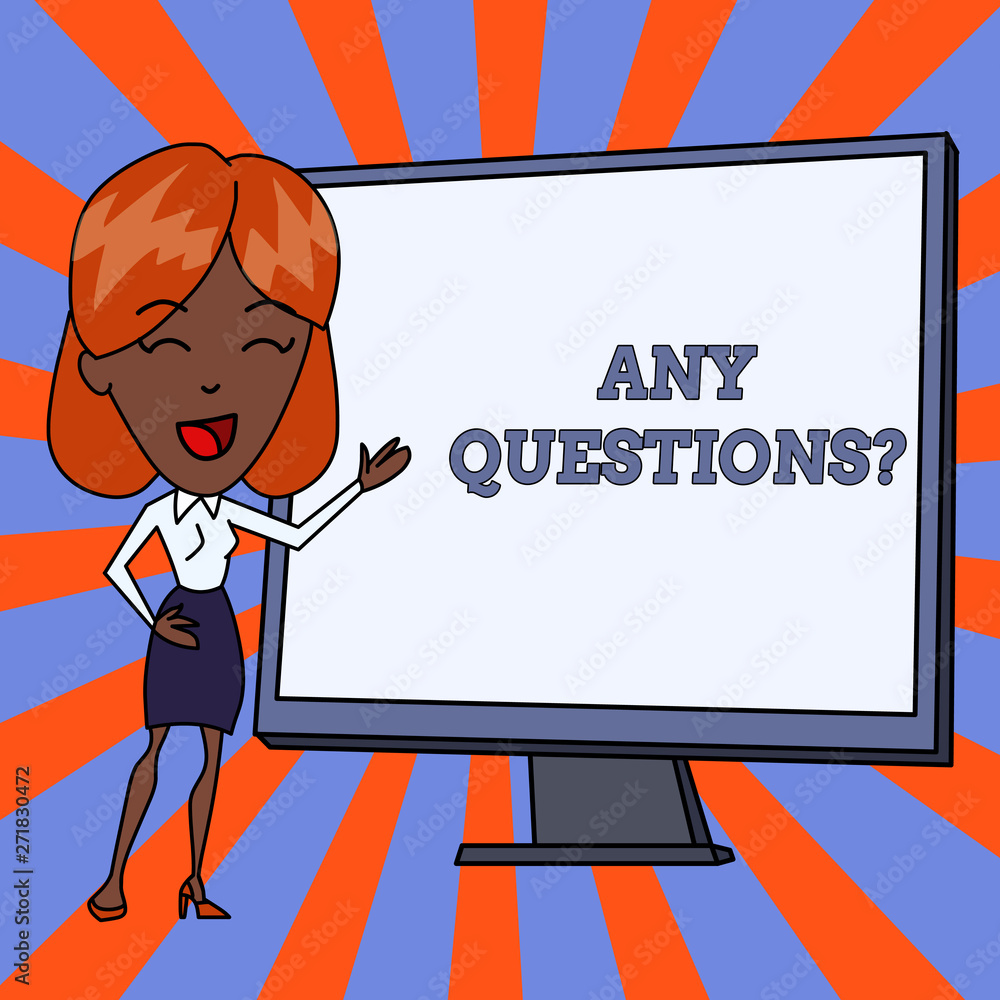 Handwriting text Any Questions Question. Conceptual photo Asking for ...