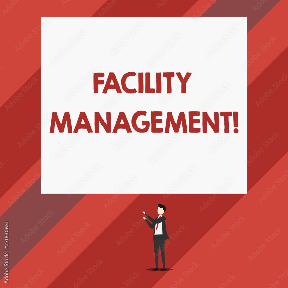 Writing note showing Facility Management. Business concept for Multiple ...