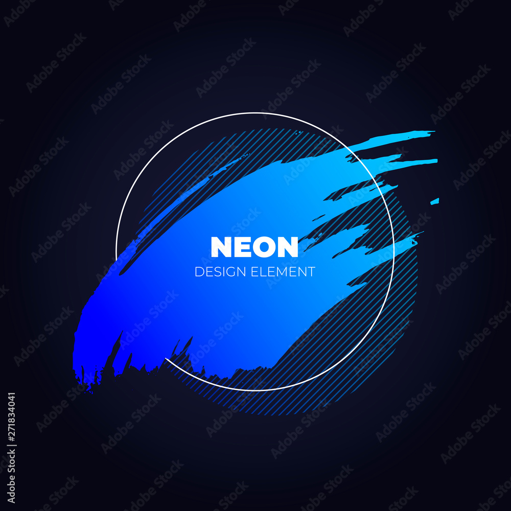 Vector neon color brush lliquid stroke banner template. Colorful ...
